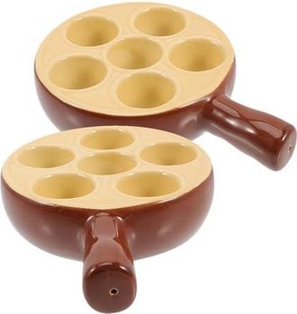 Valiclud 2Pi&egrave;ces Plat &agrave; Escargots C&eacute;ramique Assiette &agrave; Escargots Multi Fentes pour pour Coquillages et Hu&icirc;tres R&eacute;sistante Au Four Micro Ondes