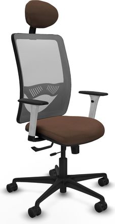 Piqueras y Crespo Gepolsterter B&uuml;rostuhl Zulema mit wei&szlig;en und schwarzen Armlehnen, h&ouml;henverstellbarer Lendenwirbelst&uuml;tze und festem Kopfteil, ausgestattet mit Syncro/T