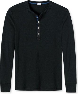 Schiesser Revival T-Shirt Herren Longsleeve 1er Pack Baumwolle (Packung, 1er Pack)