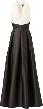 Adrianna Papell Abendkleid Colorblock Mikado Gown Ma&szlig;geschneidertes Smokingkleid mit Farbblock-Design