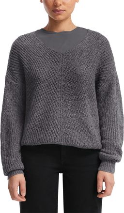 QS by s.Oliver Melierter Pullover mit überschnittener Schulter