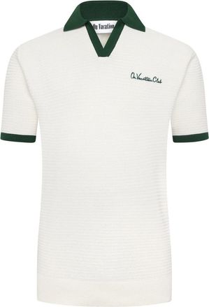 On Vacation Strick-Poloshirt mit Kontrastabschl&uuml;ssen und Variokragen in