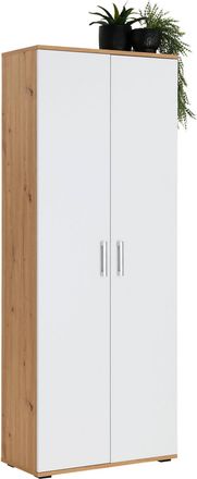 Xora Mehrzweckschrank, Wei&szlig;, Eiche Artisan, Holzwerkstoff, 5 F&auml;cher, 70x178.9x33.5 cm, stehend, Waschk&uuml;che, Mehrzweckschr&auml;nke