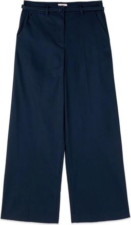Oltre Femme, Pantalons, Bleu, Taille: 40 FR Pantalon Palazzo en m&eacute;lange de coton