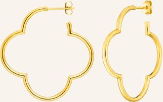 Leaf Creolen Kleeblatt Aus 14 Karat Gelbgold gold