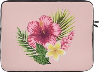 Fabulous Housse Ordinateur Portable N&eacute;opr&egrave;ne - Flore Hawaii Fleurs Tropical Exotique Jungle Mer Surf - Pochette de Protection &Eacute;paisse et Anti-Chocs Pour PC et 