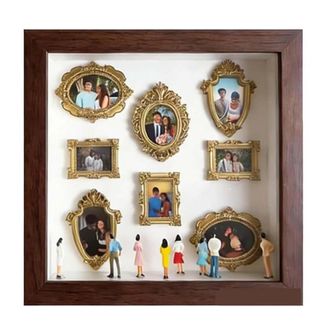 Generic DIY Mini-Museums-Silhouetten-Box, LED-Leucht-Silhouetten-Vitrine mit Holzfiguren, Memory-Rahmen-Set f&uuml;r Heimwanddekoration, Schlafzimmer und Wohnzimme