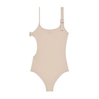 Courr&egrave;ges Buckle Badeanzug - - Tops - Damen - Beige - S