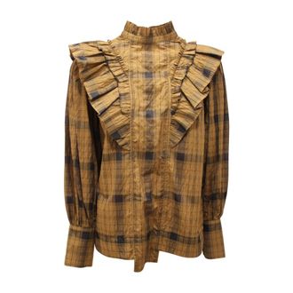 Ganni Butternut Zip Back Shirt - - Blouses & Shirts - Damen - Gr&uuml;n - M