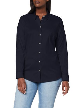Tommy Hilfiger HERITAGE SLIM FIT SHIRT Langarmhemden / Gewebte Oberteile Damen, Blau (MIDNIGHT), XL