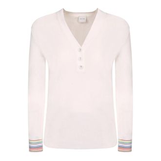 Paul Smith Femme, Pulls, Blanc, Taille: 42 FR V-neck Tricots