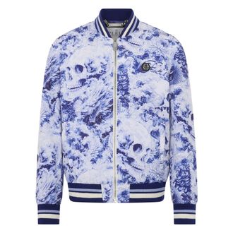 Philipp Plein Homme, Vestes, Bleu, Taille: 2XL Bomber en nylon