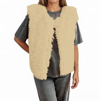 Generic Gilet sans Manche Femme Gilet Femme D&eacute;contract&eacute; Quotidien Ville Long Uni - Top sans Manches D&eacute;contract&eacute; Et Moderne