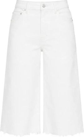 Mother Femme, Jeans, Blanc, Taille: W28 The Whole Lot Zip Twist Fray Short Jeans