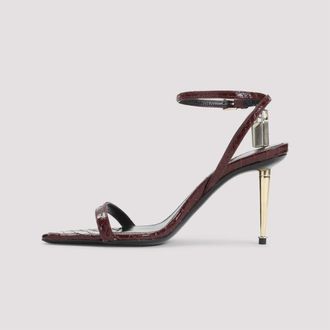 Tom Ford Sandalen - Burgundy Leather High-Heeled Sandals - Gr. 38,5 (EU) - in Rot - f&uuml;r Damen