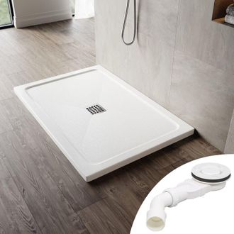 Sonni Quadratische Duschwanne Rutschfeste versenkte Duschwanne SMC Quick drain design 1200x800 mm mit Ablaufgarnitur