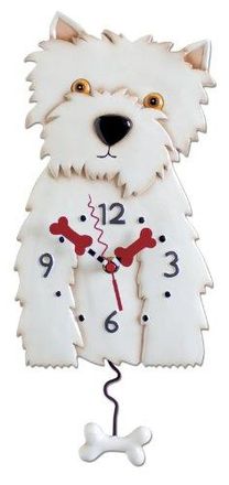 Enesco P1318 Uhr, Westie, Kunstharz, 36 cm