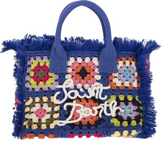 MC2 Saint Barth Colette Crochet Handsbag avec patch &agrave; fleurs au crochet