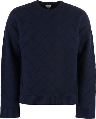 Bottega Veneta Intrecciato Wollpullover - - Knitwear - Herren - Blau - M