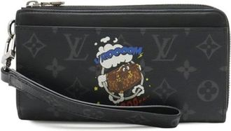 Louis Vuitton Porte-monnaie pr&eacute;-achet&eacute; Monogram Eclipse - Homme - Pre-owned - Noir - Taille: ONE Size