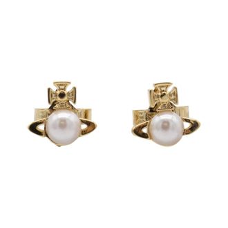 Vivienne Westwood unisex, Accessoires, Jaune, Taille: ONE Size Boucles doreilles Orb Balbina Perle