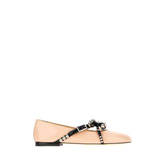 Mach & Mach Double Bow Patent Ballerinas - - Shoes - Damen - Beige - 37 EU