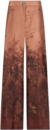 Liu Jo Femme, Pantalons, Brun, Taille: 46 FR Pantalon en twill imprim&eacute;