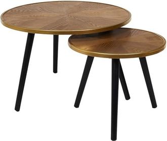 The Home Deco Factory Gigogne Felix x2, Möbel, Beistelltisch, Couchtisch, Holz, P: 40 x 40 x 33 cm - G: 60 x 60 x 40 cm