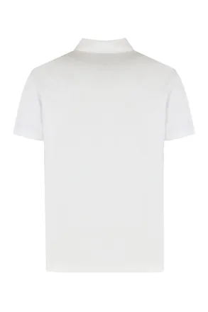 HUGO BOSS Mens Cotton Polo With Black Panel White Shirts T-shirts And Polos