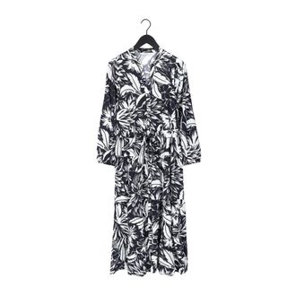 Summum Maxi Kleid Zweifarbiges Blumenmuster - - Dresses - Damen - Schwarzk - M
