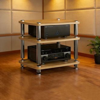 Generic HiFi Regal Niedriges AV-Medienregal, 4-stufiges Stereo-St&auml;nder- und Racksystem mit sto&szlig;d&auml;mpfenden F&uuml;&szlig;en, Audio-Rack for DVD-Player/Spielkonsole/TV-Box