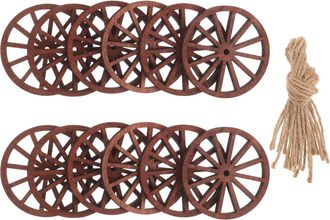 Valiclud 12 St&uuml;Ck Holz Wagendekorationen Vintage Wagenrad Deko Zum H&auml;Ngen F&uuml;R Wohnzimmer Schlafzimmer Bar Rustikale Western Holzr&auml;Der Wanddekor