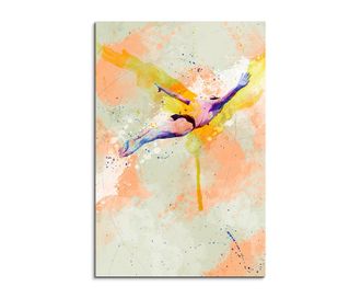 Paul Sinus Art Klippenspringer 90x60cm Wandbild SPORTBILD Aquarell Art tolle Farben von Paul Sinus