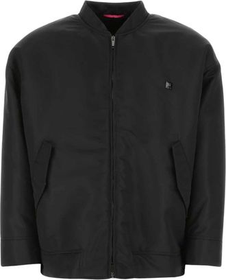 Valentino Garavani Homme, Vestes, Noir, Taille: L Nylon Bomber Jacket