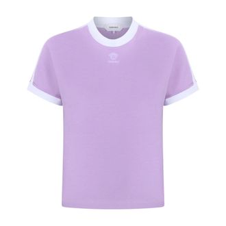 Versace Lavendel Baumwoll-T-Shirt - - Tops - Damen - Lila - M