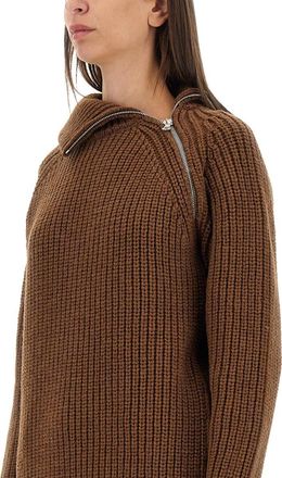Dries Van Noten Zip-Front Sweater - Brown