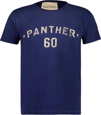 Valentino Garavani Homme, Tops, Bleu, Taille: S Panther Short Sleeve Tee