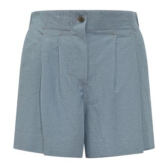 Moncler Femme, Shorts, Bleu, Taille: 36 FR Grenoble High-Waisted Pleated Shorts