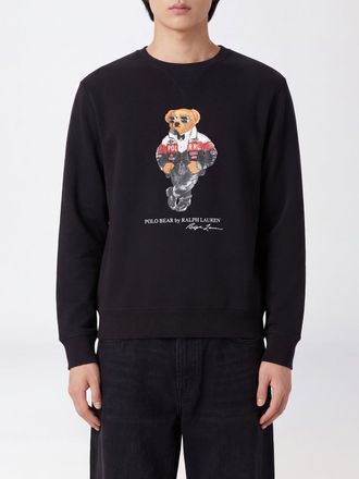 Polo Ralph Lauren Sweat-shirt &agrave; col rond en coton m&eacute;lang&eacute; avec imprim&eacute; Teddy Bear