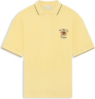 Dr&ocirc;le de Monsieur Homme, Tops, Jaune, Taille: S Piqu&eacute; Polo Slogan Rose