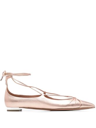 Aquazzura ballerines en cuir - Rose