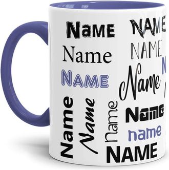 Tassendruck Tasse mit Name - Individuell/Personalisiert/Geschenk-Idee/Schön/Cambridge Blau