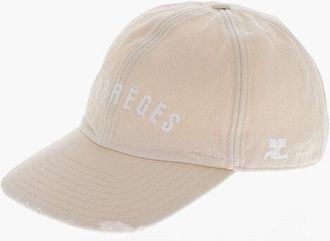 Courr&egrave;ges Canvas Baseball Cap with Embroidered Logo size M