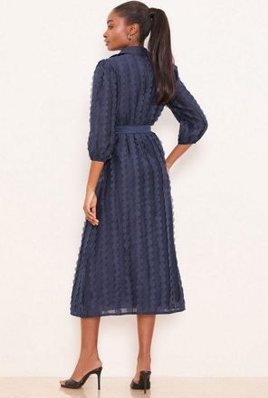 Lipsy Midikleid Lipsy Strukturiertes Midi-Hemdblusenkleid (1-tlg)