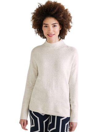 Street One Damen A302267 Strickpullover, Lucid White Melange, 38