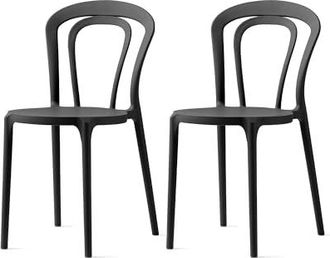Connubia 2 Stühle CAFFÉ Polypropylen schwarz matt