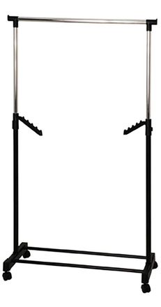 Haku M&ouml;bel Rollgarderobe Chrom, schwarz, Kunststoff, Metall - Ma&szlig;e: B 81 cm x H 100-177 cm x T 42 cm, Style: Modern