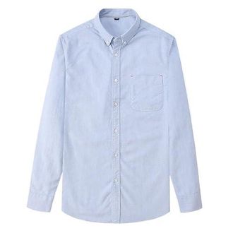 Generic Chemise en tissu Oxford for hommes - Boutonn&eacute;e &agrave; manches longues, 100% coton, veste d&eacute;contract&eacute;e(bleu,4XL)
