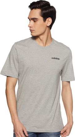 adidas Herren Trainingsshirt Essentials Plain, M Grey Heather/Black, L, DU0382