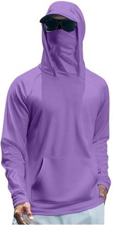 Generic T-shirt UV pour homme UPF 50+ - Sweat &agrave; capuche avec masque de nuque int&eacute;gr&eacute; - Protection solaire - Camouflage - Manches longues - S&eacute;chage rapide - Re